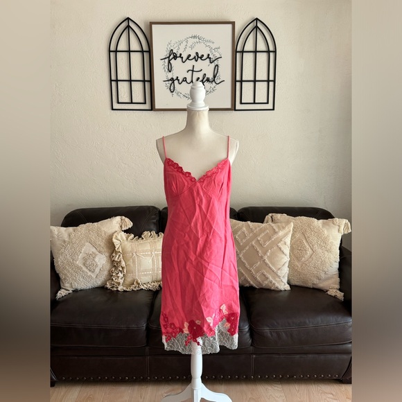 Vintage | Dresses | Vintage Muse 0 Linen Pink Floral Midi Dress Size 10 ...